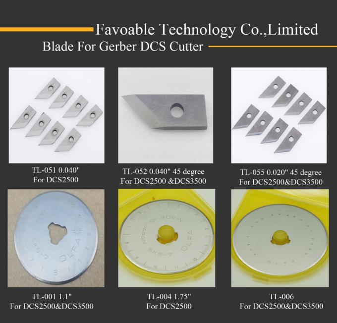 Gerber Cutting Machine Parts TL - 267 Blade Knife V-NOTCH 45 Degree X 5 ...